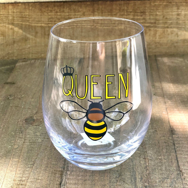 Queen Bee Stemless Wine Glass | Capital Bee Company