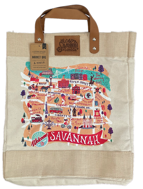 Savannah Map Canvas Tote | Capital Bee Company