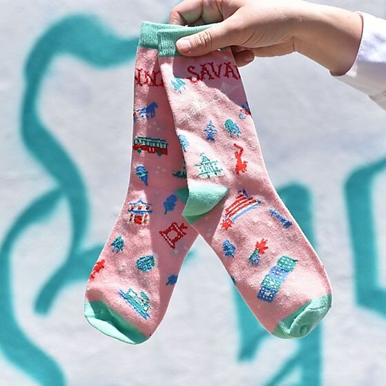 Savannah Map Socks | Capital Bee Company