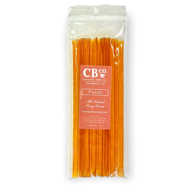 Peach Infused Honey Straws | Capital Bee Company